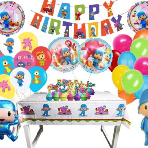 Pocoyo and Friends theme party decorations balloons Birthday Party Supplies. Pocoyo. Baby Shower decorations. Pocoyo and friends cupecake topper and table cloth or tablecover 24 cupcake toppers. Pato, Elly, Loula, Sleepy Bird, and Baby Bird.