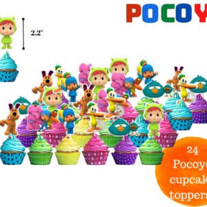 Pocoyo and Friends theme party decorations balloons Birthday Party Supplies. Pocoyo. Baby Shower decorations. Pocoyo and friends cupecake topper and table cloth or tablecover 24 cupcake toppers. Pato, Elly, Loula, Sleepy Bird, and Baby Bird.