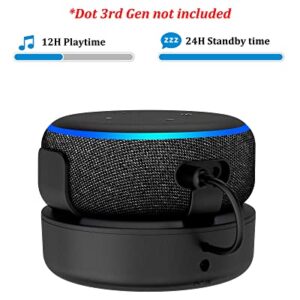 PlusAcc Battery Base for Echo Dot 3rd Generation - 10000 mAh Portable Alexa Charger Stand Holder for Echo Dot 3rd Gen, Up to 16 Hours Playtime (Black)