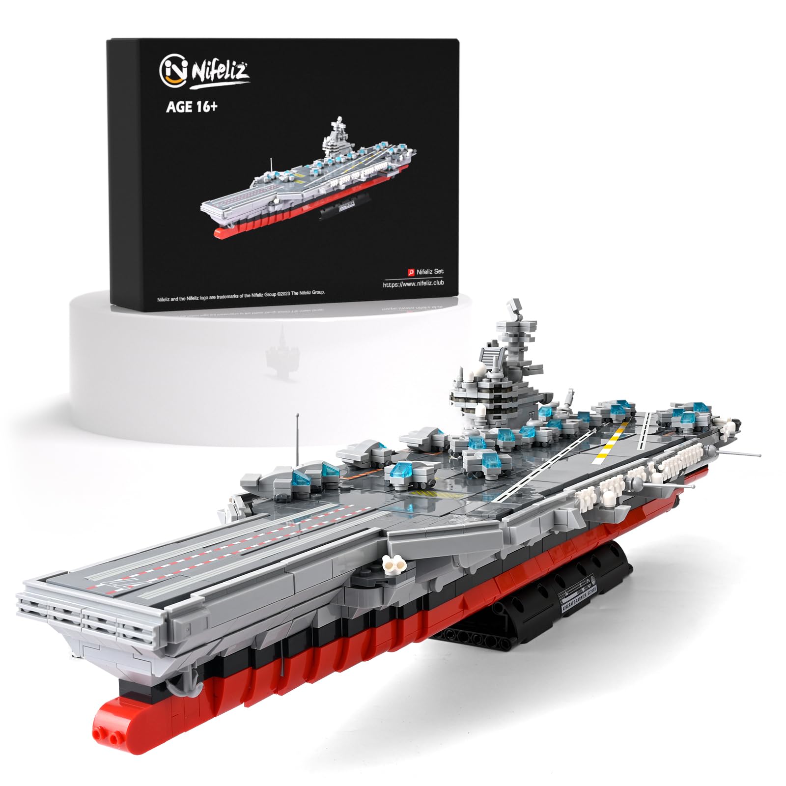 Nifeliz Nimitz-Class Aircraft Carrier, Military Warship Building Model Toy with Technology Components, USS George H.W. Bush Display Set for Adults and Teens (1,969 Pieces)