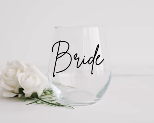 Bride Stemless Wine Glass, Bride Wine Glass, Gift for Bride, Gift for Her, Wedding Gift