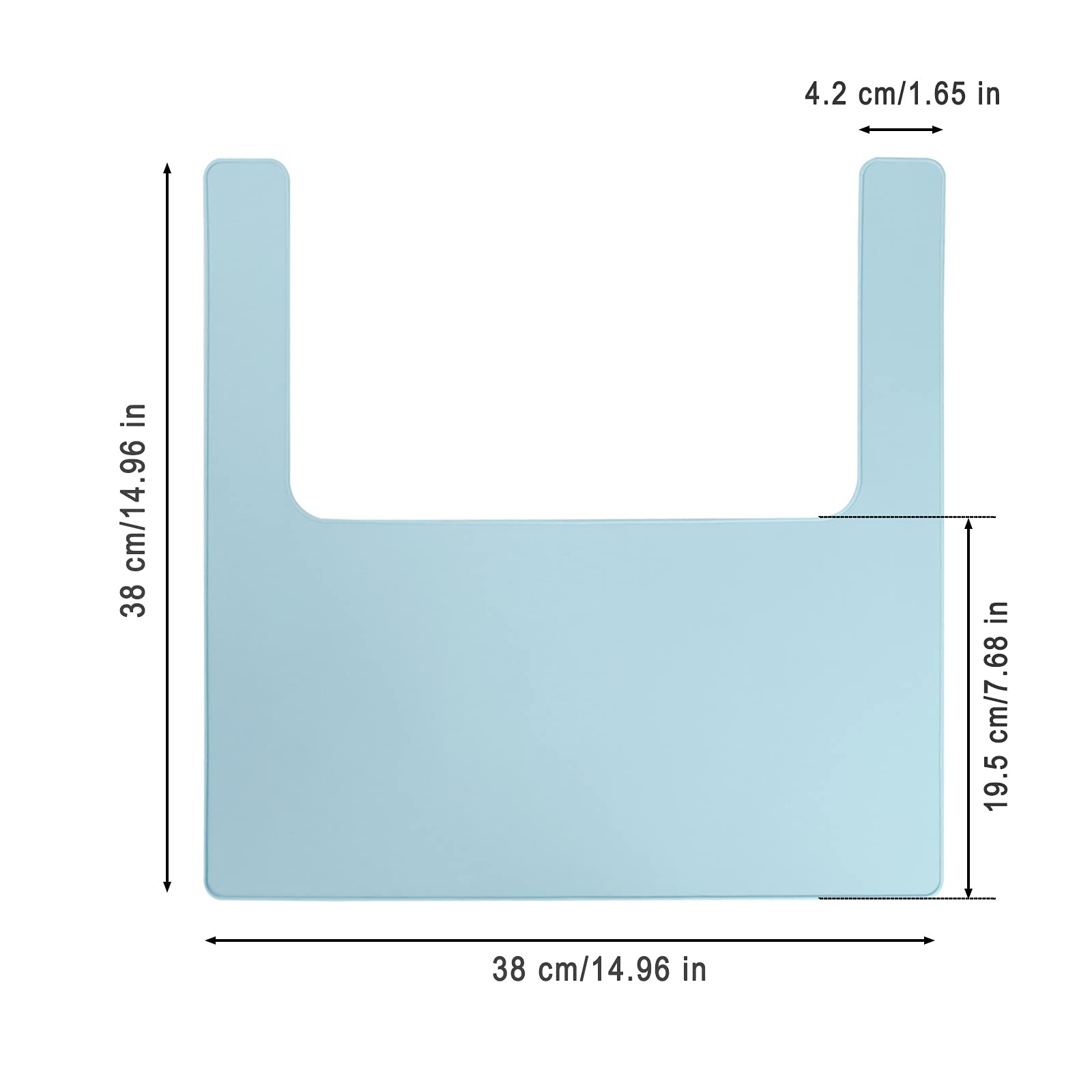 High Chair Placemat, Long Lasting High Chair Placemat Silicone, 2-Piece Set, Can Be Used Interchangeably, Suitable for IKEA Antilop Highchai, for Toddlers and Babies (Blue/Khaki)