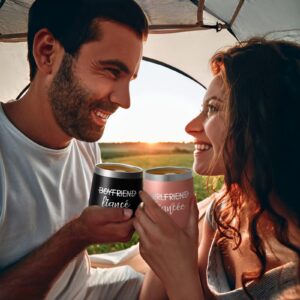 LiqCool Engagement Gifts for Couples, Fiance Gifts for Him Her, Newly Engaged Gifts for Couple, Cool Engagement Gifts, 12oz Wine Tumbler for Fiance Fiancee Boyfriend Girlfriend, Black and Rose Gold