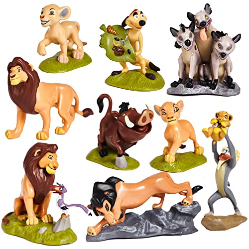 HOTPLACY 9 Pcs Lion King Toys, 2-4 inches Lion King Figures, The Lion King Figurines Cake Topper Christmas Birthday Gift for Kids