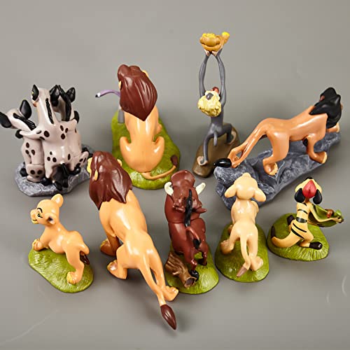 HOTPLACY 9 Pcs Lion King Toys, 2-4 inches Lion King Figures, The Lion King Figurines Cake Topper Christmas Birthday Gift for Kids