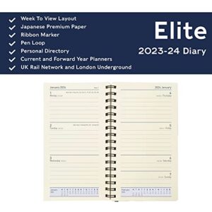 Collins Elite Academic 2023-24 Pocket Week to View Mid Year Diary Planner School, College or University Term Journal - July 2023 to July 2024 - Black - 1165VM.99-2324