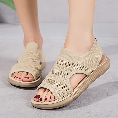 USYFAKGH Womens Slide Sandal Women Ladies Flat Roman Style Strap Flip Flops Sandals Casual Slip On Shoes