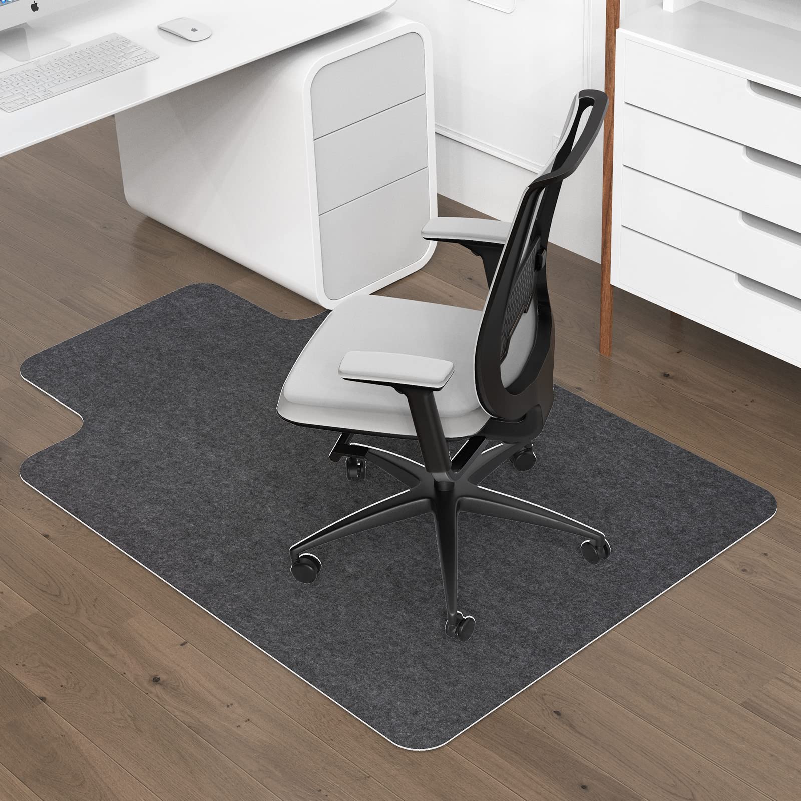 Placoot Office Chair Mat for Hardwood Floor & Tile Floor 55"x35" Desk Chair Mat for Rolling Chairs Electrostatic Adsorption Large Anti-Slip-Recyclable Material Floor Mat for Office/Home with Lip