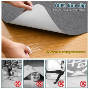 Placoot Office Chair Mat for Hardwood Floor & Tile Floor 55"x35" Desk Chair Mat for Rolling Chairs Electrostatic Adsorption Large Anti-Slip-Recyclable Material Floor Mat for Office/Home with Lip