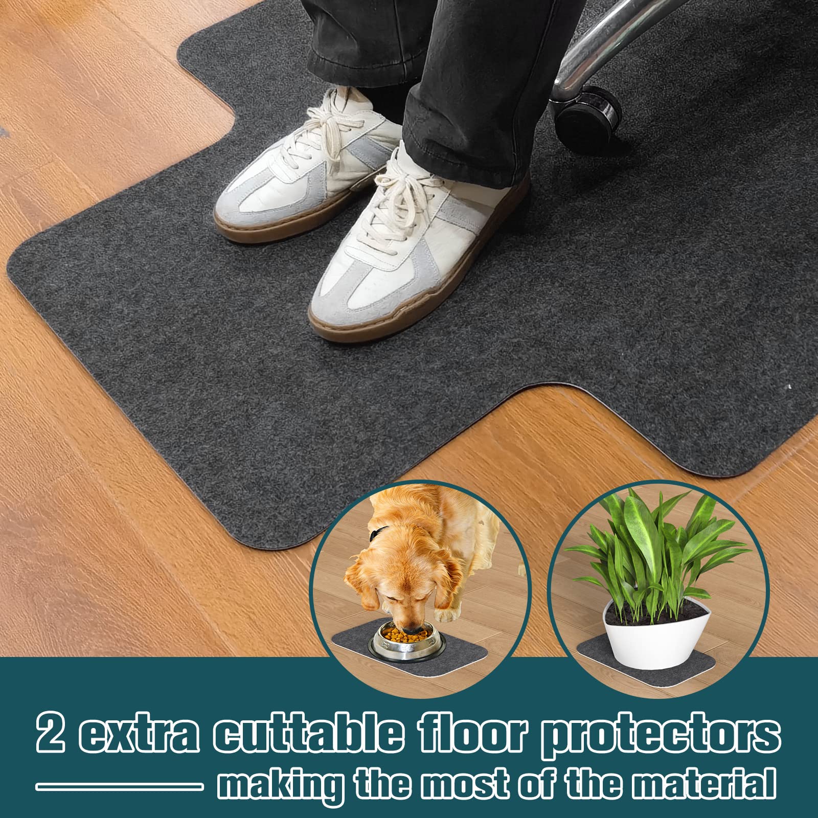 Placoot Office Chair Mat for Hardwood Floor & Tile Floor 55"x35" Desk Chair Mat for Rolling Chairs Electrostatic Adsorption Large Anti-Slip-Recyclable Material Floor Mat for Office/Home with Lip