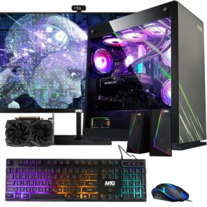 aurora max gaming tower pc- intel i5 12th gen, gtx 1660s 6gb 192bits, 32gb rgb ram, 512gb nvme, 2tb hdd, 27 inch 165hz monitor, rgb keyboard mouse, speaker, liquid cooling, webcam, win 11