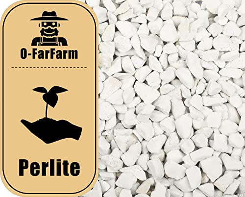 O-FarFarm Chunky Perlite Bulk, Horticultural Pearlite Coarse Perlite for Plants Indoor, Additive Conditioner Mix, Improve Drainage and Ventilation, Help Root Growth(5-10mm, 1qt)