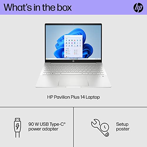 HP Pavilion Plus 14 inch Laptop, 2.8K OLED Display, 13th Generation Intel Core i7-1355U, 16 GB RAM, 1 TB SSD, NVIDIA GeForce RTX 2050 Graphics, Windows 11 Pro, 14-eh1299nr (2023)