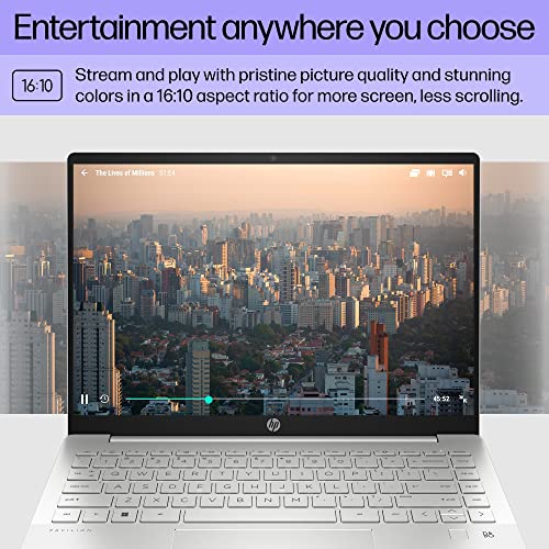 HP Pavilion Plus 14 inch Laptop, 2.8K OLED Display, 13th Generation Intel Core i7-1355U, 16 GB RAM, 1 TB SSD, NVIDIA GeForce RTX 2050 Graphics, Windows 11 Pro, 14-eh1299nr (2023)