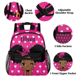 RIRIX Custom Toddler Backpack Personalized Backpack, Customized Kids Backpack Afro Girl School Bag Bookbag