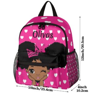 RIRIX Custom Toddler Backpack Personalized Backpack, Customized Kids Backpack Afro Girl School Bag Bookbag