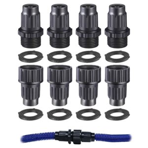 ecodeseo expandable garden hose repair kit, plastic flex hose repair kit, male and female hose end repair fittings/connector, 4 pack