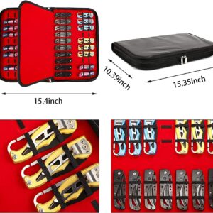 Knife Case,Knife Display Case,Knife Storage,40 Slots Folding Knife Holder Organizer,Butterfly Pocket Knife Carrier,Knives Collection Protector For Survival Tactical Outdoor EDC Mini Knife (Black+Red)