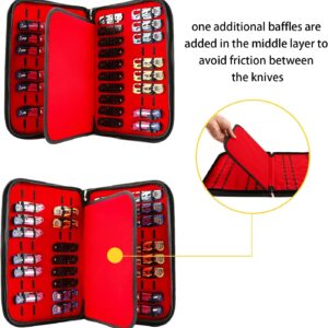 Knife Case,Knife Display Case,Knife Storage,40 Slots Folding Knife Holder Organizer,Butterfly Pocket Knife Carrier,Knives Collection Protector For Survival Tactical Outdoor EDC Mini Knife (Black+Red)