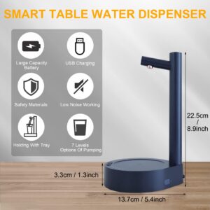 Bestshaoying Intelligent Desktop Water Pump Barrel Mounted Removable Automatic Water Dispenser Absorber Outdoor,Suitable for Home, Office, (Dark Blue)