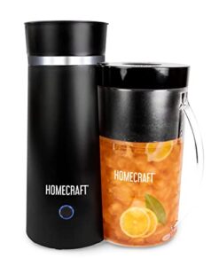 homecraft electric iced tea maker for sweet tea and cold brew coffee, double insulated pitcher, black, small