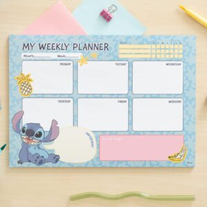 Grupo Erik Disney Stitch Tropical Weekly Planner A4 | Desk Calendar | Family Calendar | 54 Tear Off Pages | Organiser Planner | Weekly Planner Pad Tear Off | Stitch Disney Gifts