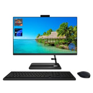 lenovo ideacentre 3 all-in-one desktop, 23.8" fhd touchscreen, amd ryzen 5 5500u, 32gb ram, 2tb pcie ssd, webcam, hdmi, rj-45, wireless keyboard&mouse, windows 11 home