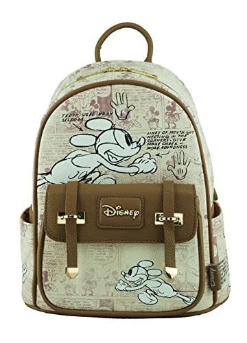 Wondapop Disney Mickey Mouse 11" Vegan Leather Fashion Mini Backpack