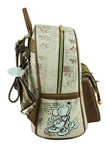 Wondapop Disney Mickey Mouse 11" Vegan Leather Fashion Mini Backpack