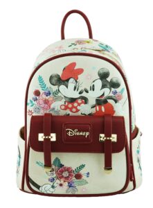 wondapop disney mickey and minnie mouse 11" vegan leather fashion mini backpack