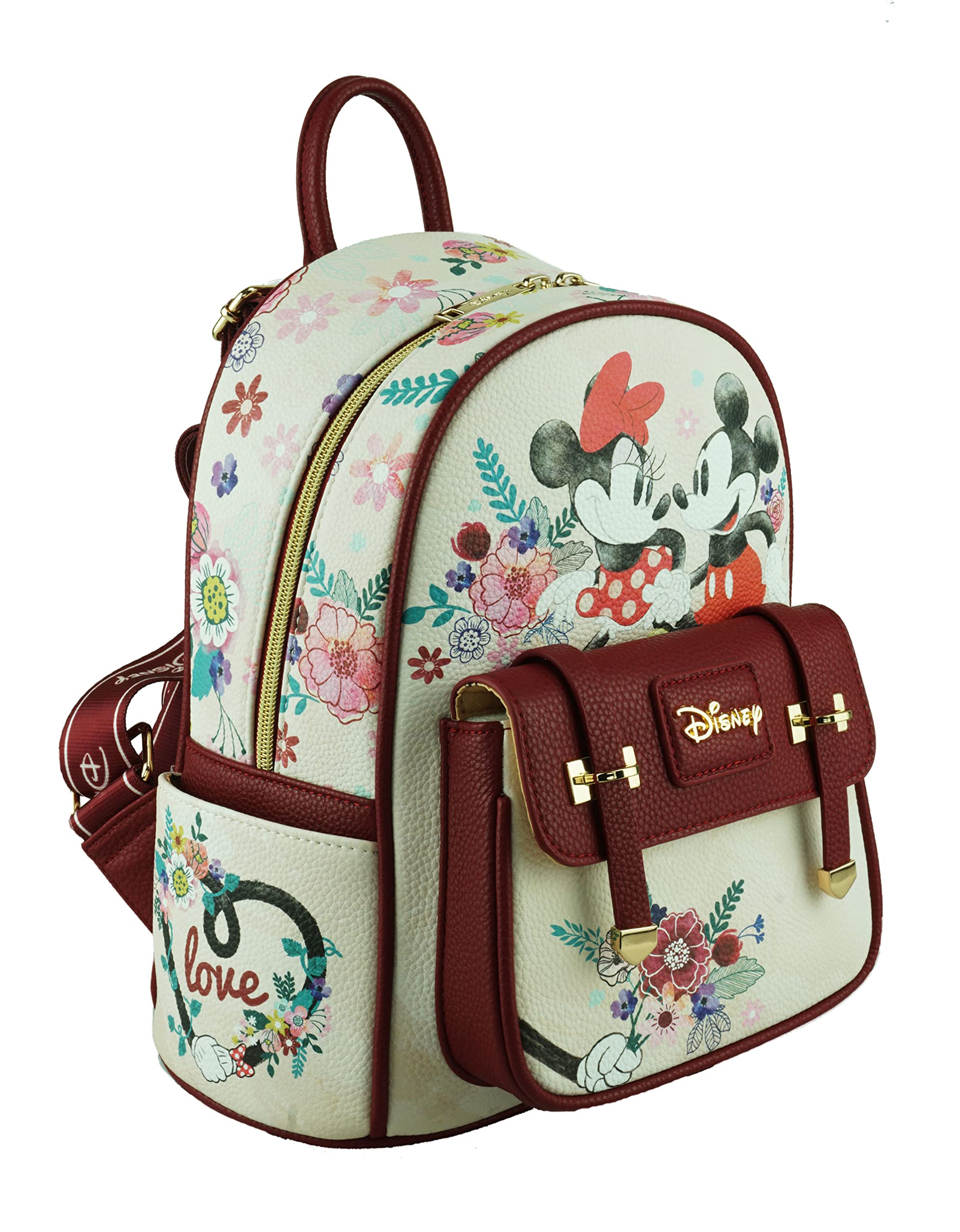 Wondapop Disney Mickey and Minnie Mouse 11" Vegan Leather Fashion Mini Backpack