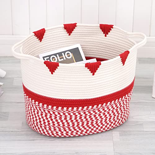 Red heart storage basket, cotton rope storage, Snack Storage, Book Storage, Clothes Storage, Dirty Laundry Basket