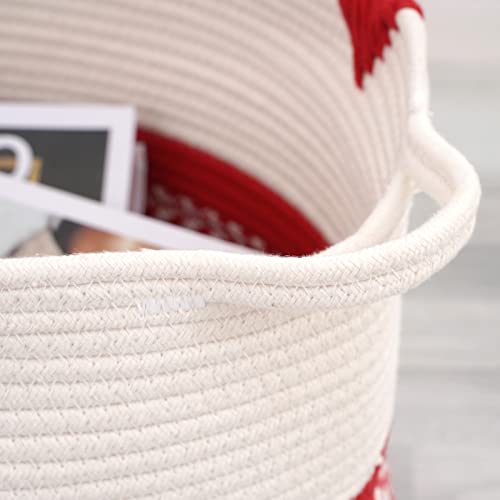 Red heart storage basket, cotton rope storage, Snack Storage, Book Storage, Clothes Storage, Dirty Laundry Basket