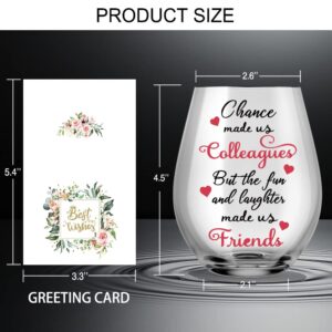 AGMDESIGN Chance Made Us Colleagues Wine Glass With Gift Box, Coworker Gift for Women and Men, Coworker Leaving, Going Away, Goodbye, Job, Appreciation, Friendship, Birthday Gifts for Coworkers, Boss