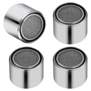 4 pcs bathroom sink filter kitchen faucet aerator with brass shell 55/64 inch aerator for sink faucet female thread sink aerator faucet filter with gasket for bathroom