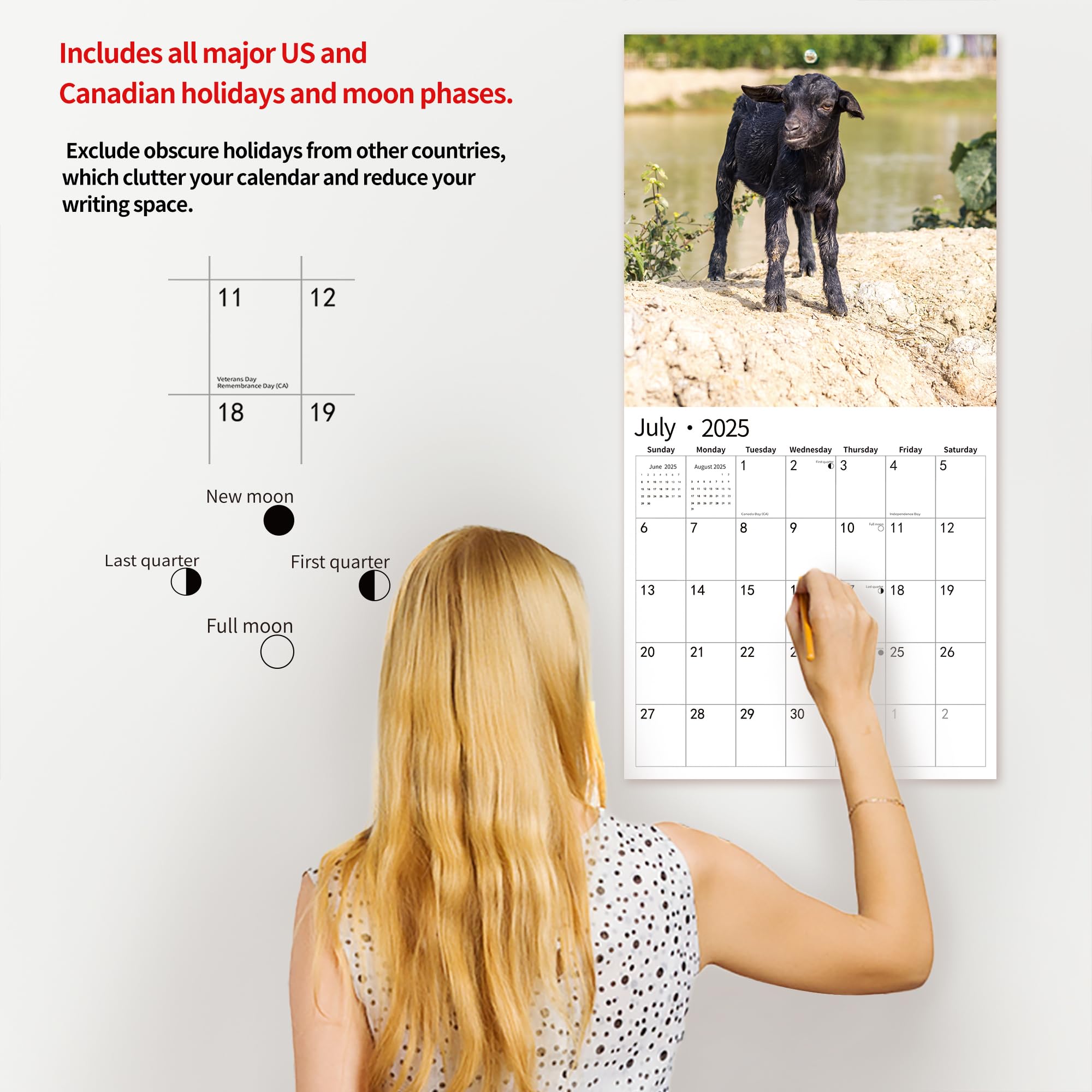 Gag Gift 2024 Wall Calendar, Funny White Elephants Pooping Dogs Calendar 2024,14 Monthly Calendar, November 2023 - December 2024, 12" x 24" Opened Full Page Thick & Sturdy Paper for Organizing &