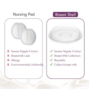 Momlist Milk Collector for Breastfeeding, Breast Shell & Milk Catcher, Reusable Silicone Sore Nipples Breast Milk Saver 2PCS