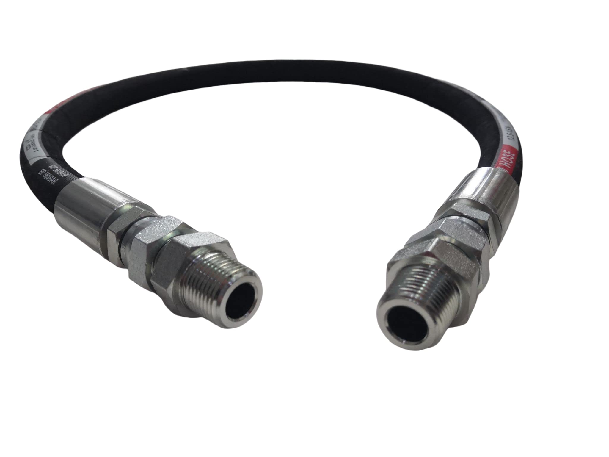 Upgraded Compressor Jumper Hose, High-Temperature 320°F, 1/2" x 40"Length, 1/2" NPT Male Connector, Both Sides Fittings Rotate Freely, 700 PSI