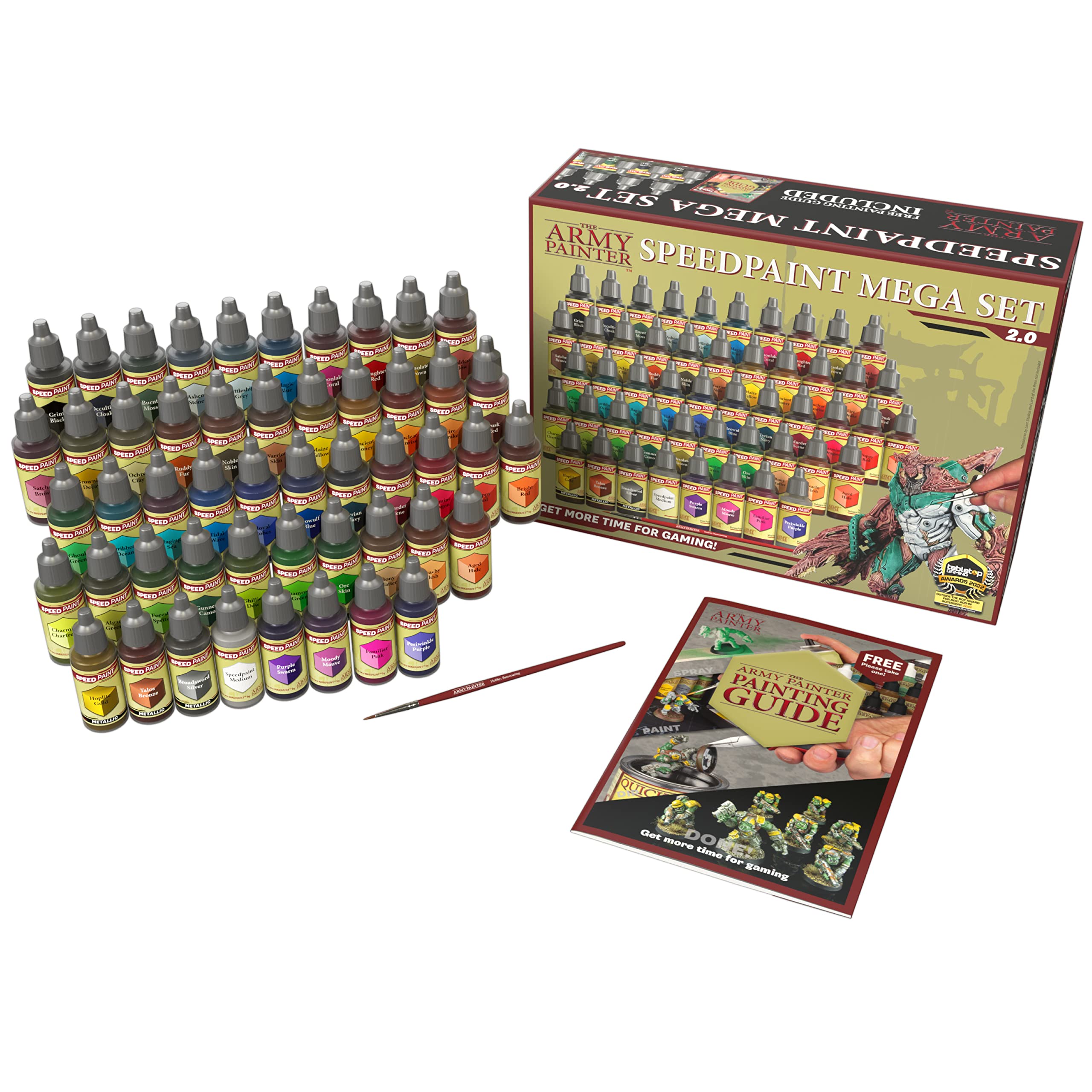 The Army Painter Speedpaint Mega Set 2.0+ - 50x18ml Speedpaint Set with 42 Colors, 3 Metallics, Medium, Mixing Balls