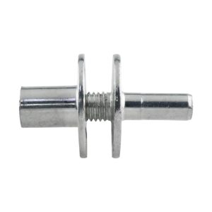 JianLing 2pcs Metal M12 Bed Post Connector Bed Column Bedpost Connector Screw-in T-Nut Bedpost Connector Screw Butt Nut, Silver Tone