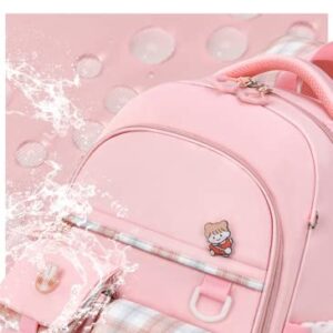 HUIHSVHA Kawaii Backpack, Cute Pink Large Capacity School Laptop Bag, Casual Travel Daypack Bookbag for Teens Girls Students