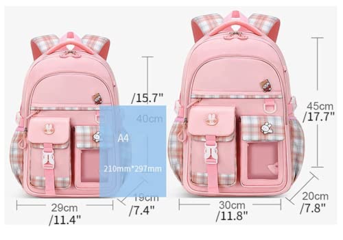 HUIHSVHA Kawaii Backpack, Cute Pink Large Capacity School Laptop Bag, Casual Travel Daypack Bookbag for Teens Girls Students