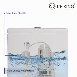 KE KING Water Saving 0.8/1.28 GPF High Efficient Dual-Flush Elongated One-Piece Toilet with Comfort Chair Seat ADA Height, Sleek White Toilet Bowl