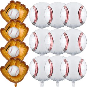 yujun 13pcs baseball balloons,baseball jumbo glove foil mylar sports balloons for birthdays party baseball sports themed party decorations supplies (20in)