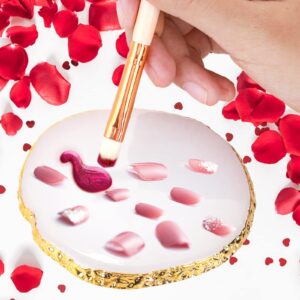 WLLHYF Resin Nail Art Palette, Nail Art Painting Mixed Color Palettes Irregular Makeup Plate Nail Plates Tool Gold Edge Nail Holder for Makeup Beauty Nail Art Hand-Painted Toning