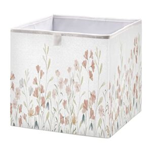 kigai wildflowers cube storage bins - 11x11x11 in large foldable storage basket fabric storage baskes organizer for toys, books, shelves, closet, home decor