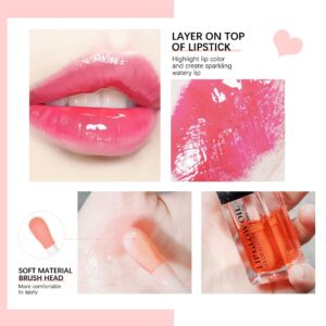 Hydrating Lip Glow Oil, Plumping Lip Gloss, Moisturizing Lip Oil Gloss, Transparent Moisturizing Lip Balm, Natural Lip Plumper, Lip Plumper Gloss Make Lips Fuller and Moisturizing (Rosewood)