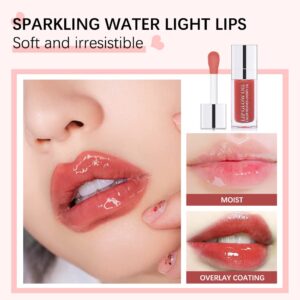 Hydrating Lip Glow Oil, Plumping Lip Gloss, Moisturizing Lip Oil Gloss, Transparent Moisturizing Lip Balm, Natural Lip Plumper, Lip Plumper Gloss Make Lips Fuller and Moisturizing (Rosewood)