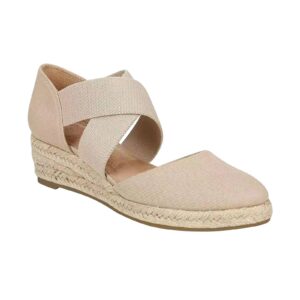 ddapj pyju women's wedge espadrilles criss-cross closed toe sandals elastic band slip on shoes low heel comfort fishman shoes