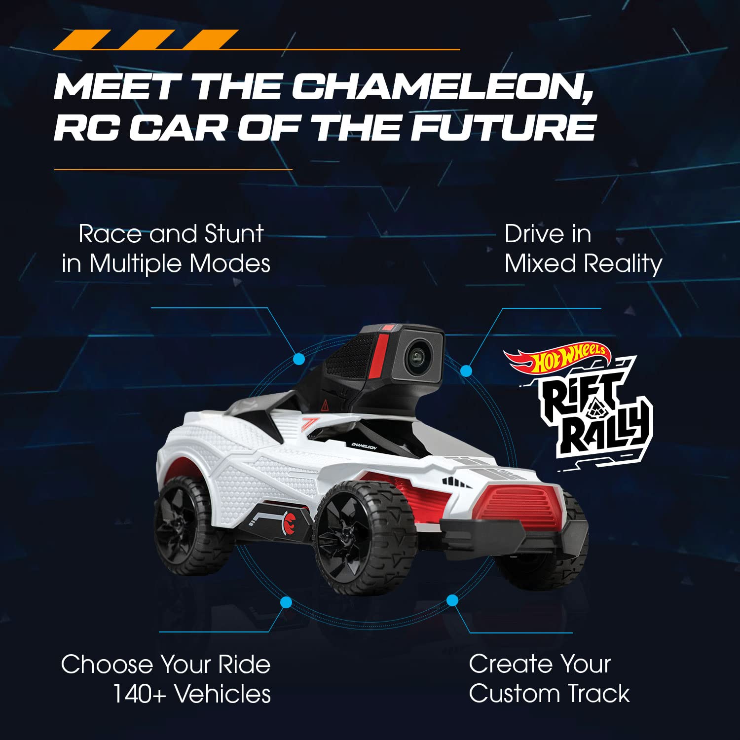 Hot Wheels Rift Rally - Mixed Reality Driving Game - 140+ Legendary Hot Wheels - Multiple Game Modes - Customizable In-home Track - For PS 4/5, iPhone, iPad (Chameleon RC Supercar Standard Edition)